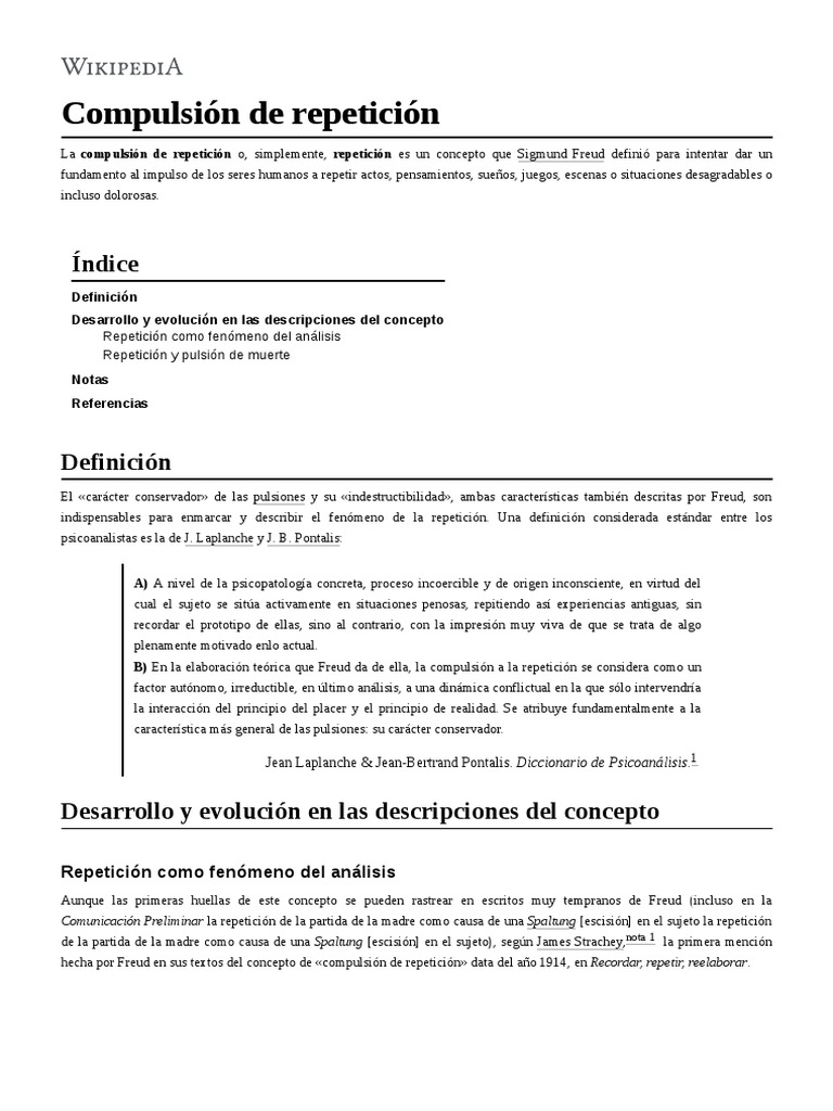 Compulsión de Repetición | PDF | Psicoanálisis | Sicología