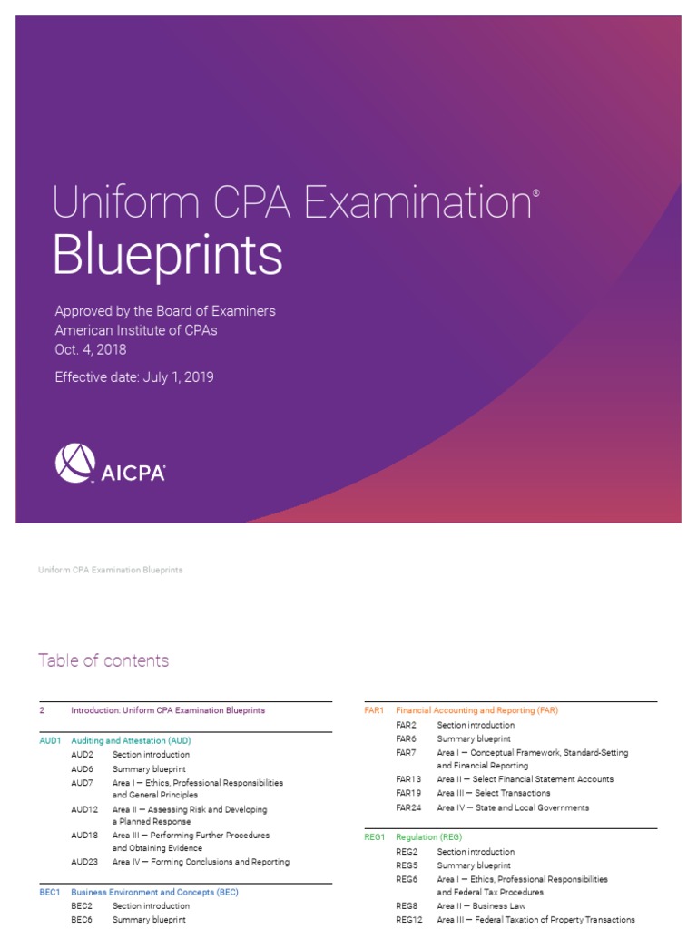 CPA Blueprint Effective July 2019 | PDF | Uniform Certified Public ...