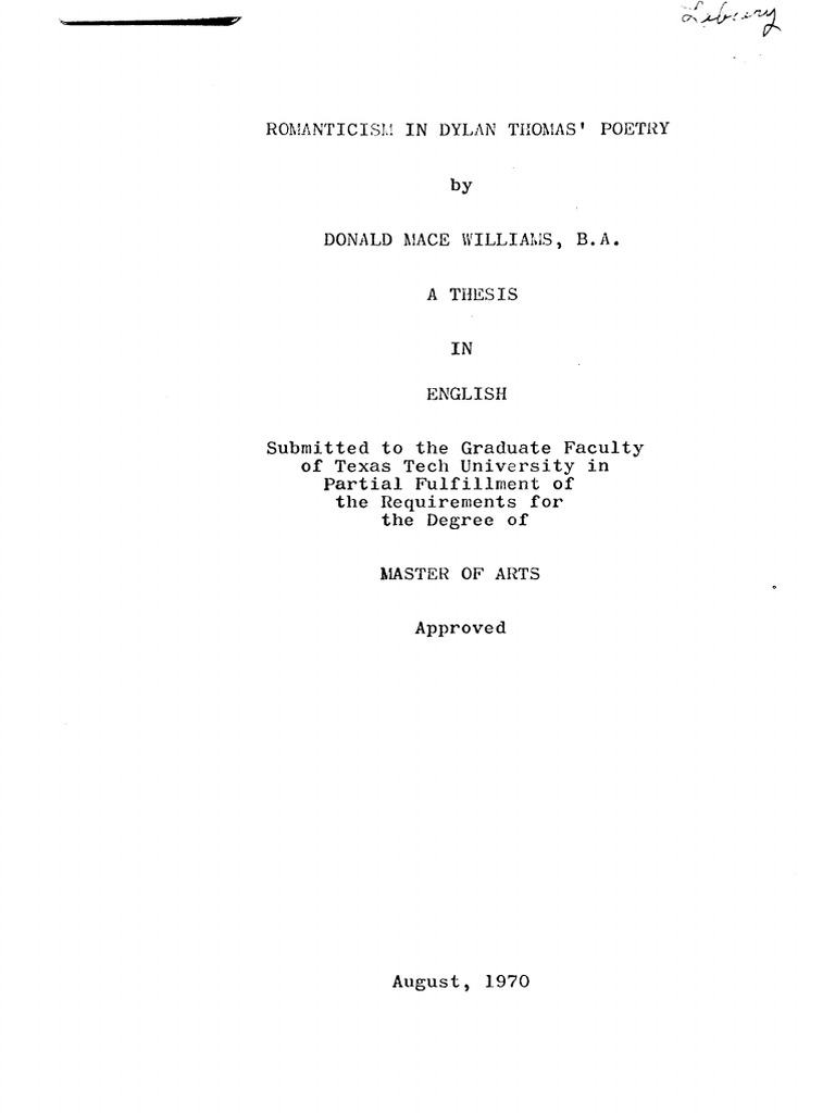 Dylan Thomas Poetry | PDF | Romanticism | Poetry