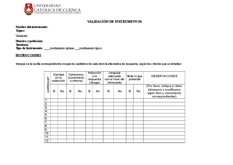 Formato de Validación de Encuesta | PDF