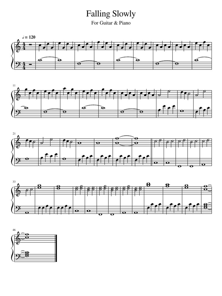 Falling Slowly Piano Sheet Music | PDF