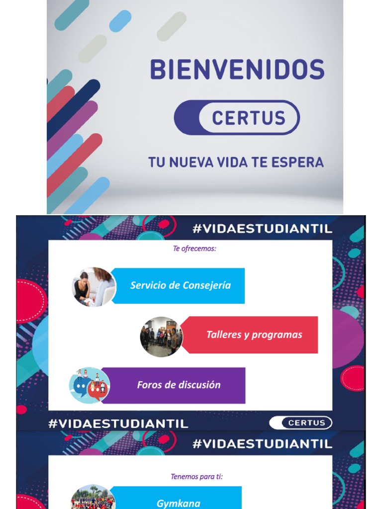 Inducción para nuevos estudiantes CERTUS