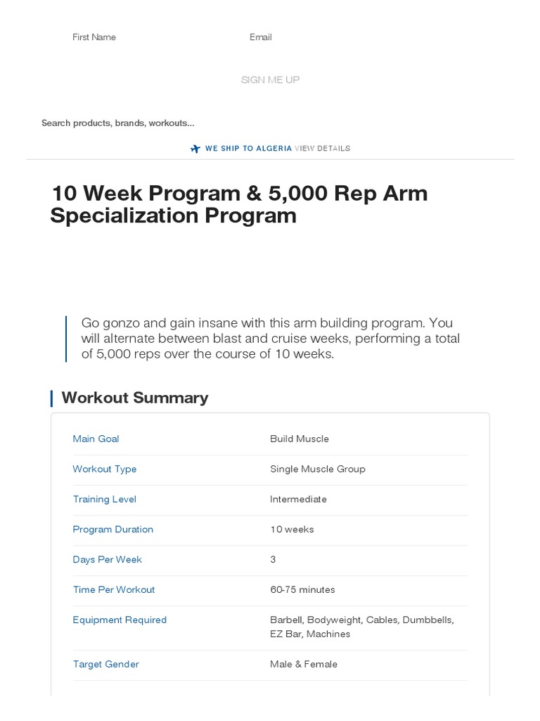 10 Week Program & 5,000 Rep Arm Specialization Program - Muscle ...