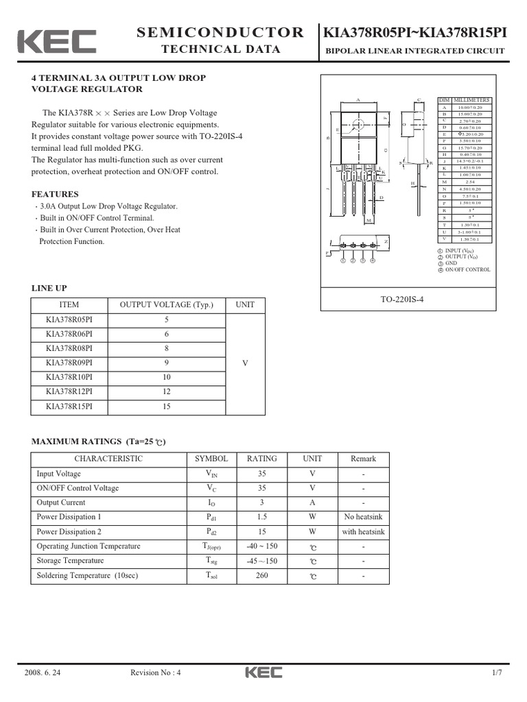 KIA378R05 - 15PI para Electronicos | PDF | Electrical Equipment | Electrical Components