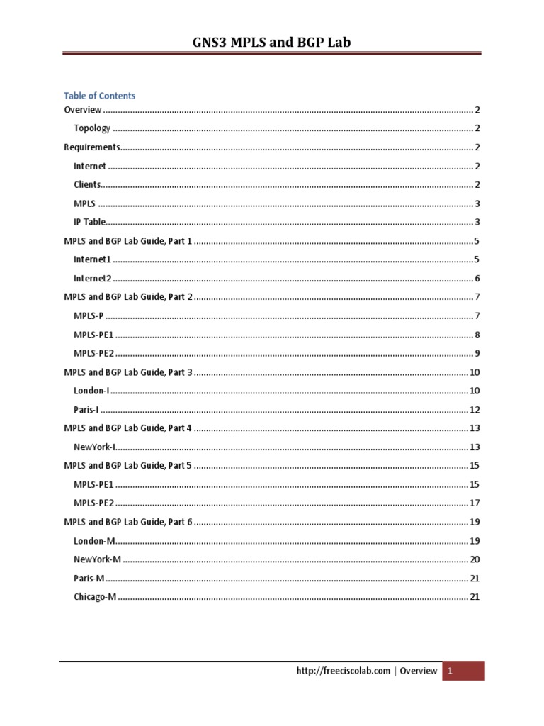 Gns3 Mpls and BGP Lab | PDF | Multiprotocol Label Switching | Networking