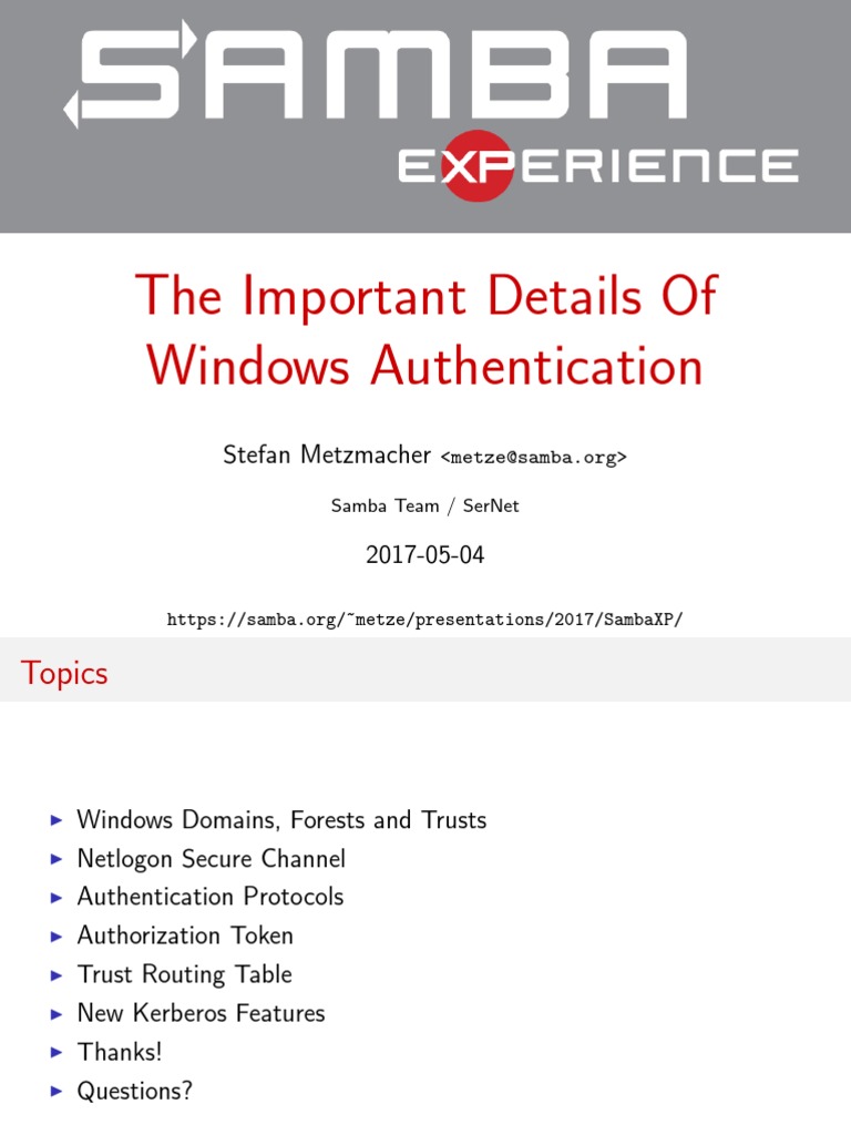 The Important Details of Windows Authentication | PDF | Password ...