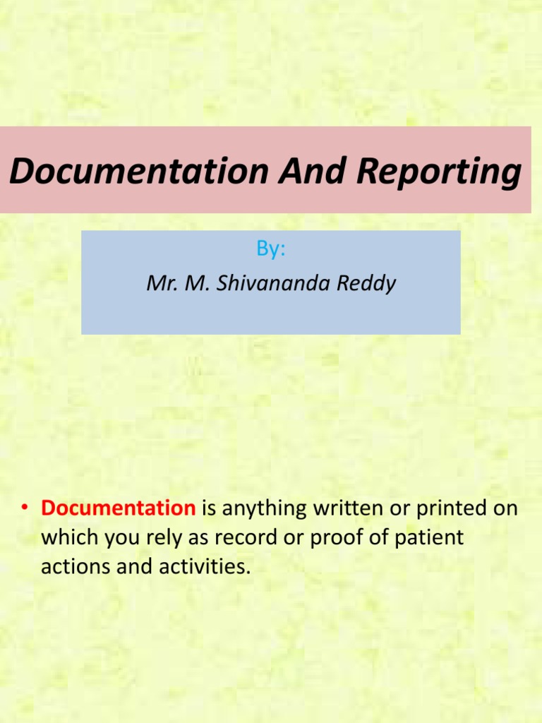 Documentationandreporting | PDF | Medical Diagnosis | Health Care