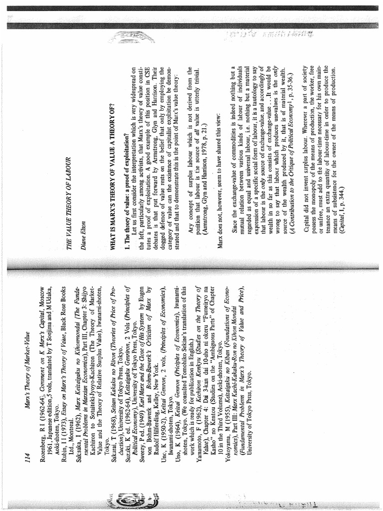 Diane Elson - The Value Theory of Labor | PDF