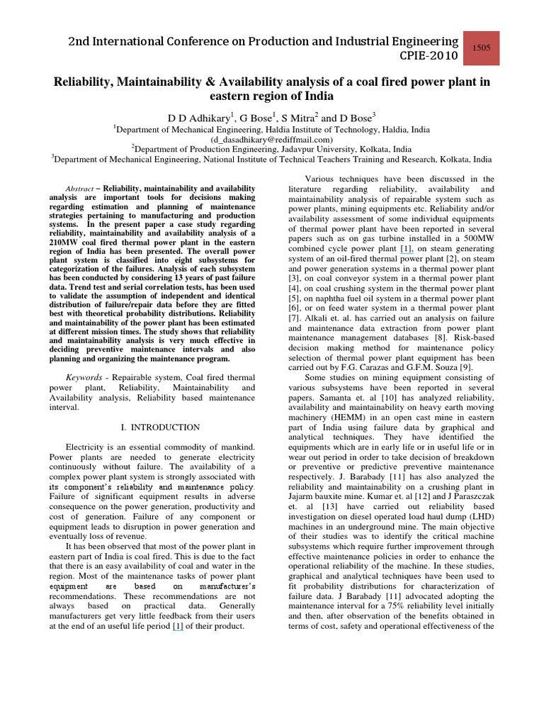 Reliability Maintainability and Availabi PDF | PDF | Reliability Engineering | Boiler