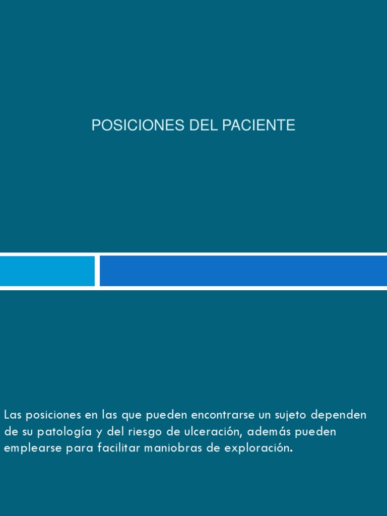 Posiciones Del Paciente | PDF | Rodilla | Términos anatómicos de ubicación