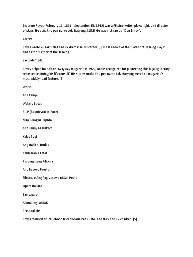 Severino Reyes | PDF