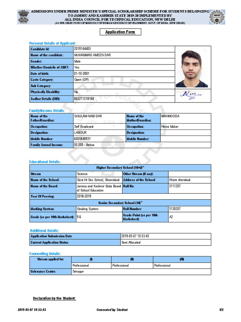 Personal Details of Applicant:: Application Form | PDF | Government ...