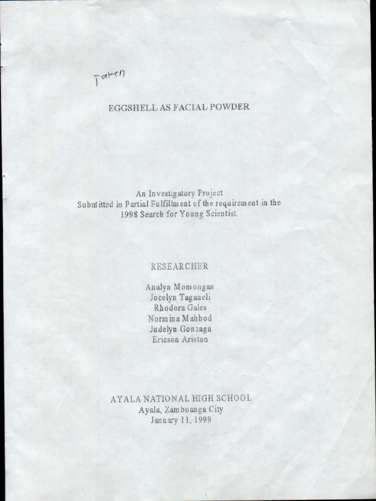 Eggshell As Facial Powder - 258116 | PDF