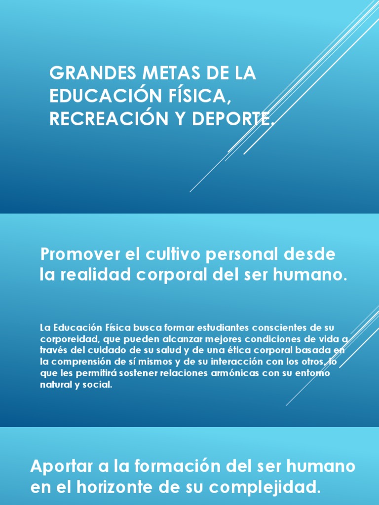 Grandes Metas de La Educación Física, Recreación | PDF | Educación ...
