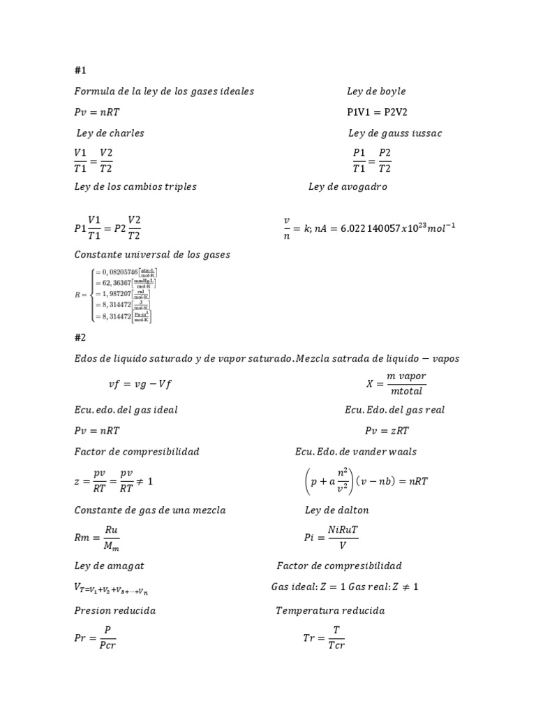 Formula de La Ley de Los Gases Ideales | PDF