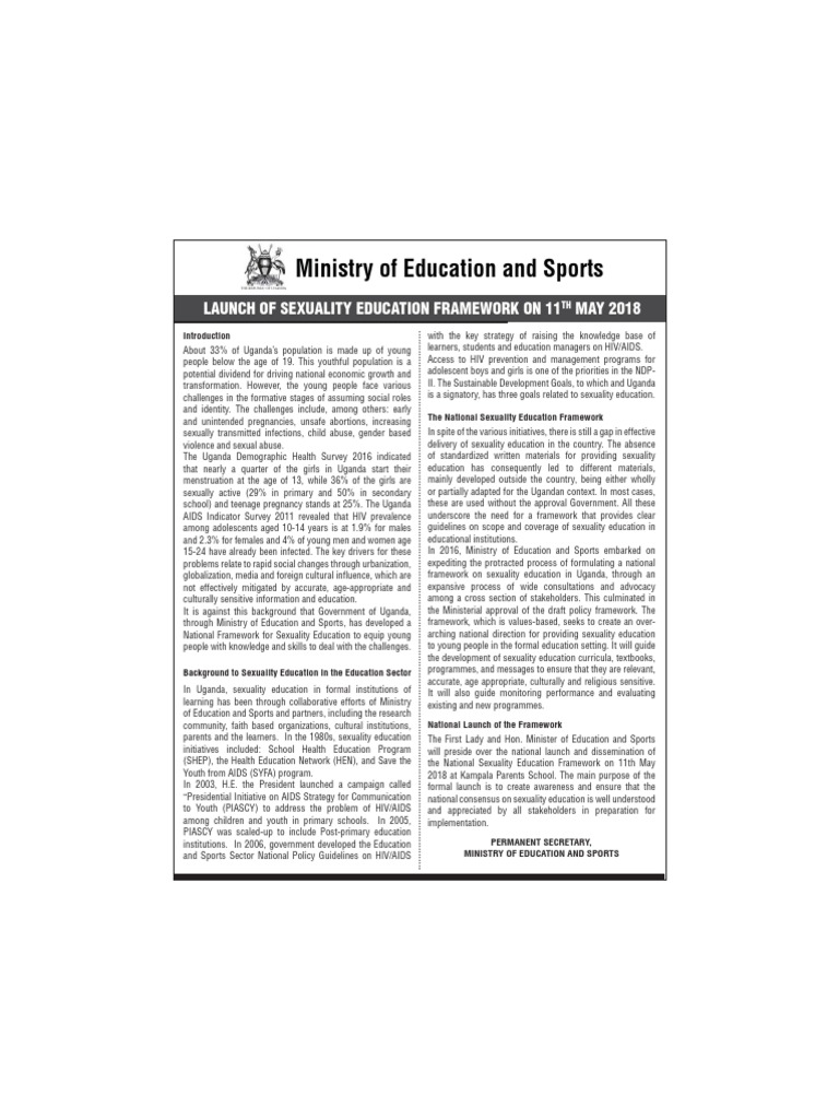 12 Kololo SS Ministry of Education QRT | PDF | Sex Education | Uganda