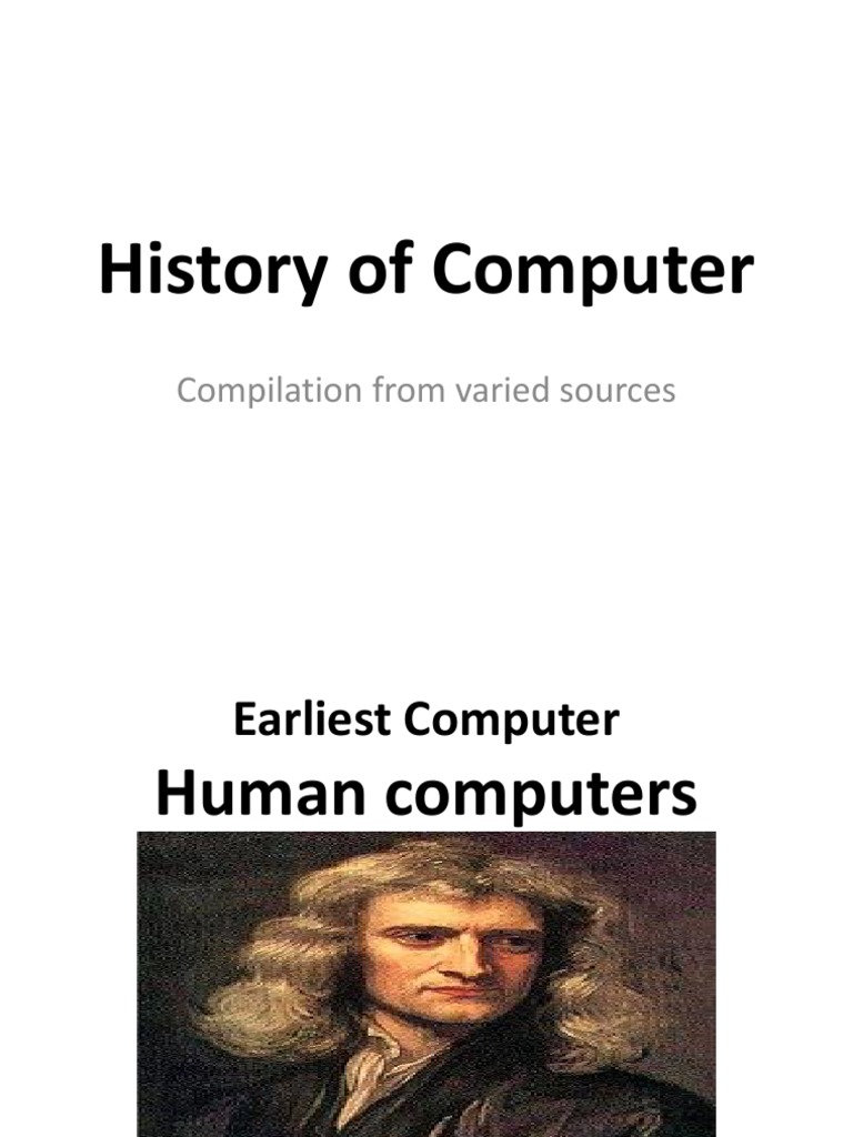 History of Computer: Compilation From Varied Sources | PDF ...