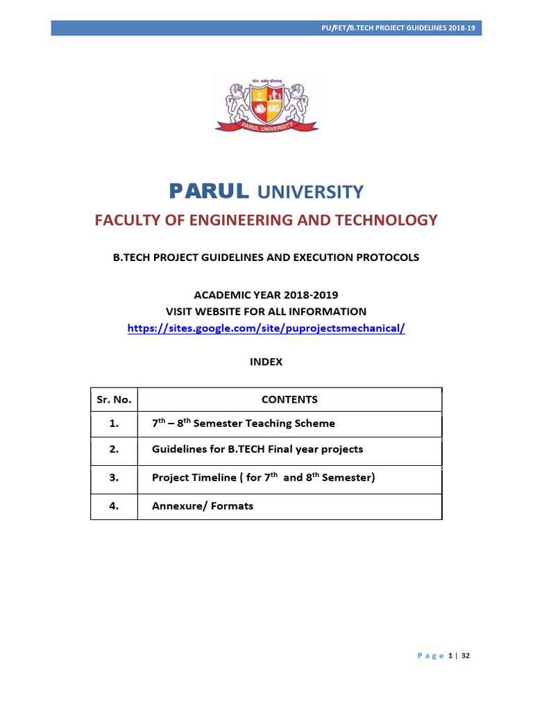 BTech Project Guidelines 2018 19 | PDF | Abstract (Summary) | Software Prototyping