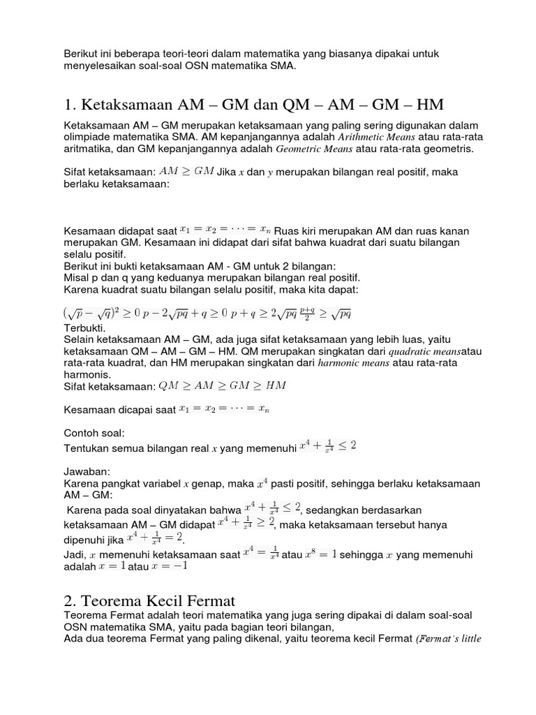 Beberapa Teorema Dalam Olimp Sma | PDF