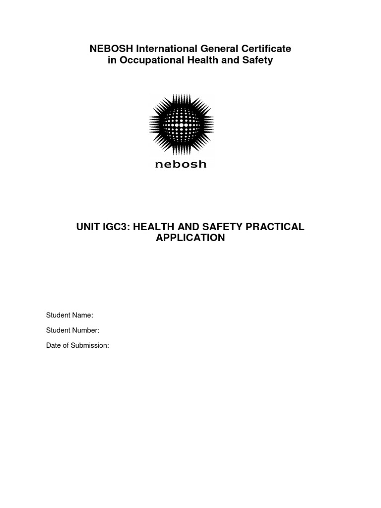 Nebosh Igc3 Report PDF | PDF | Personal Protective Equipment ...