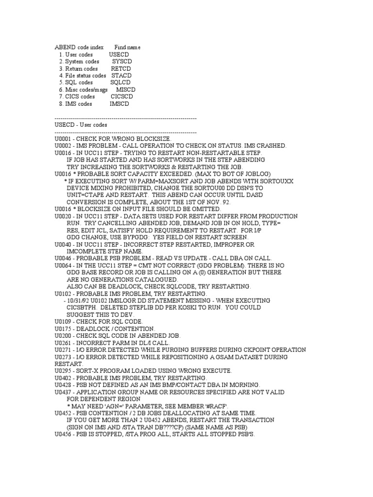 All Abend Pdf Subroutine Databases