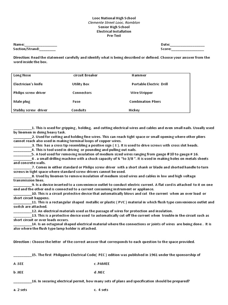 Direction: Read The Statement Carefully and Identify What Is Being ...