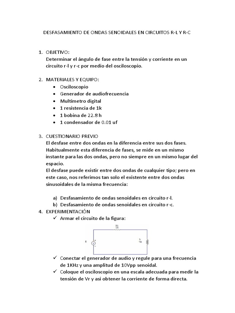 Desfasamiento de Ondas Senoidales en Circuitos R | PDF | Impedancia ...
