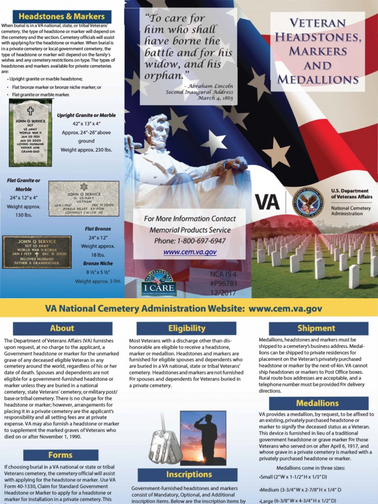 VA Medallion Installation Guide | PDF | Headstone | Cemetery