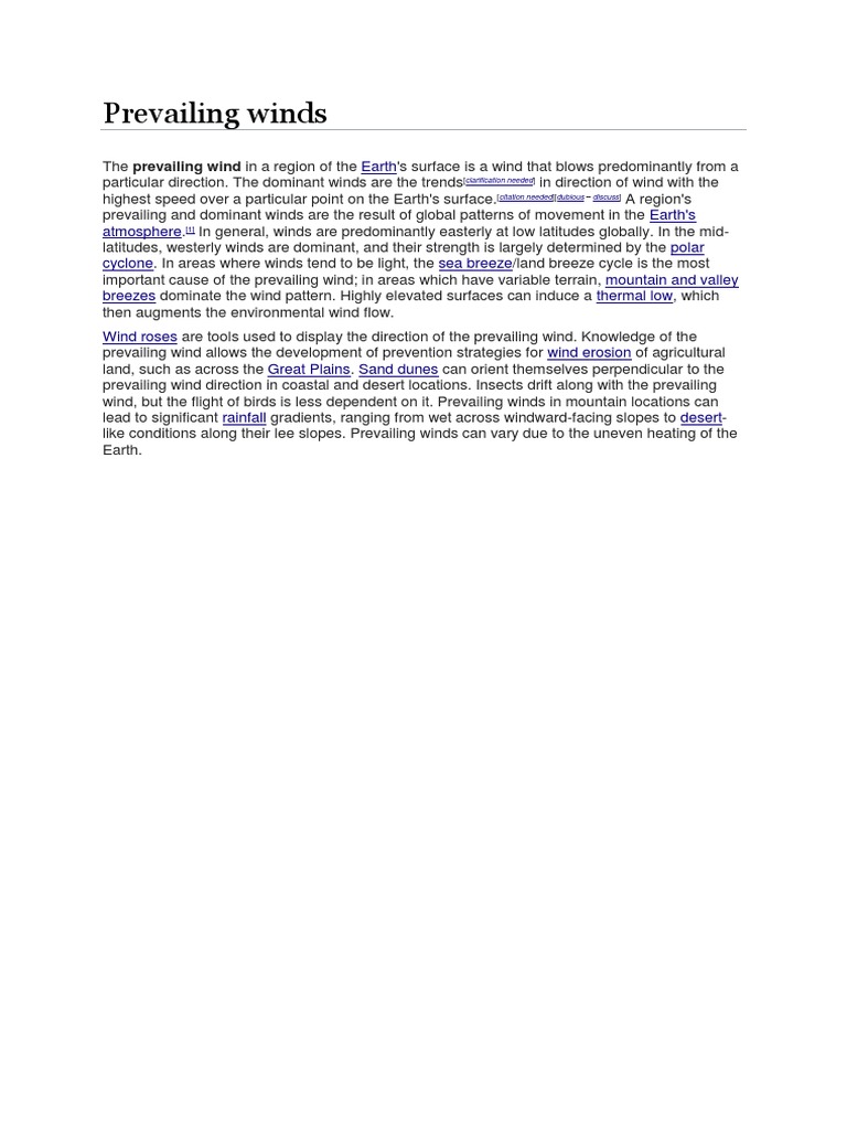 Understanding Prevailing Winds | PDF | Travel | Science & Mathematics