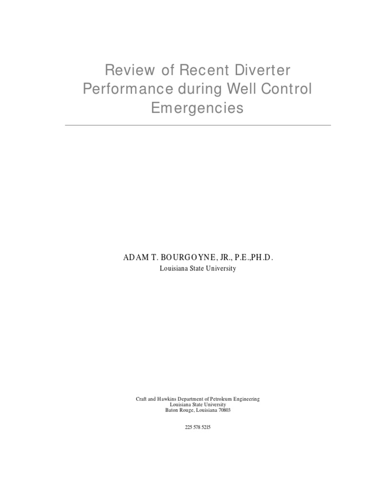 Well Control Diverter Review | PDF | Blowout (Well Drilling) | Casing ...
