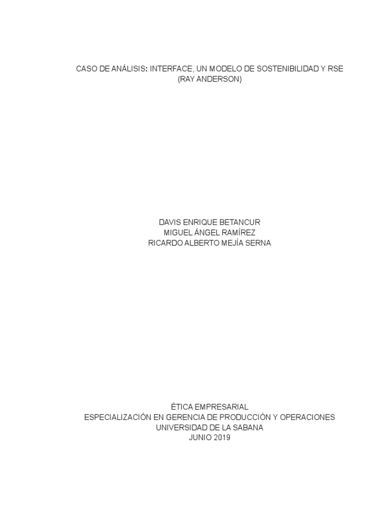Caso Interface (Ray Anderson) | PDF | Responsabilidad social ...