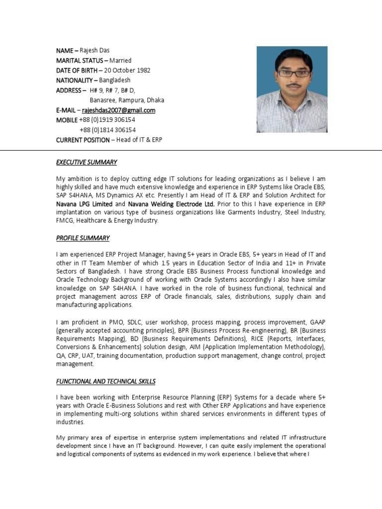 Updated Resume 2019 | PDF | Enterprise Resource Planning | Oracle ...