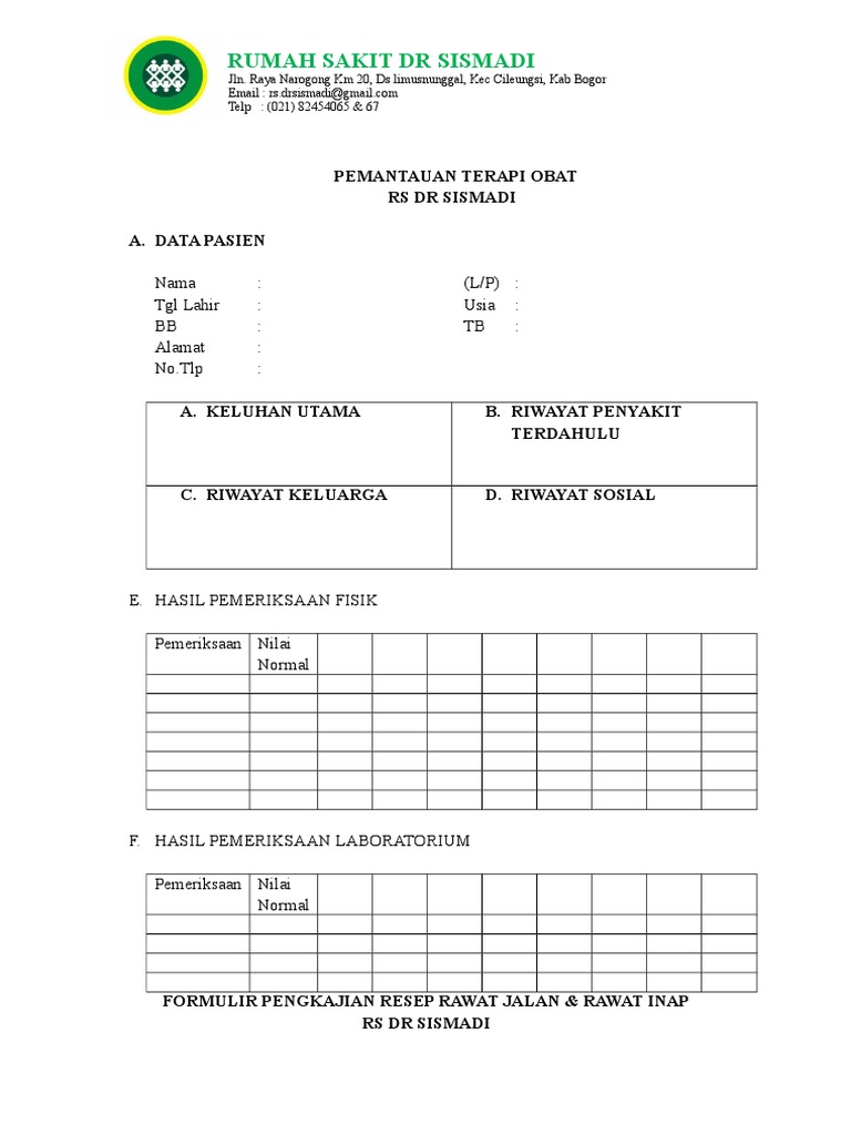 Formulir PEMANTAUAN TERAPI OBAT 2 | PDF