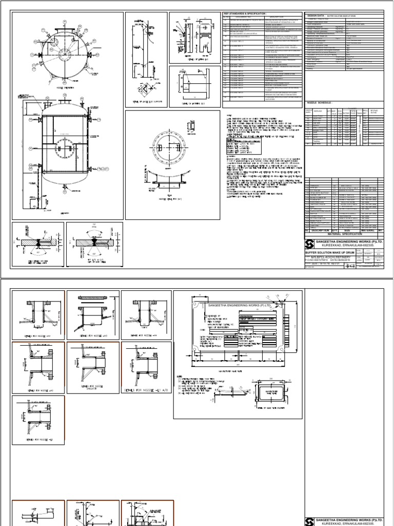 Vessel Drum Sew DWG | PDF | Stainless Steel | Mechanical Engineering