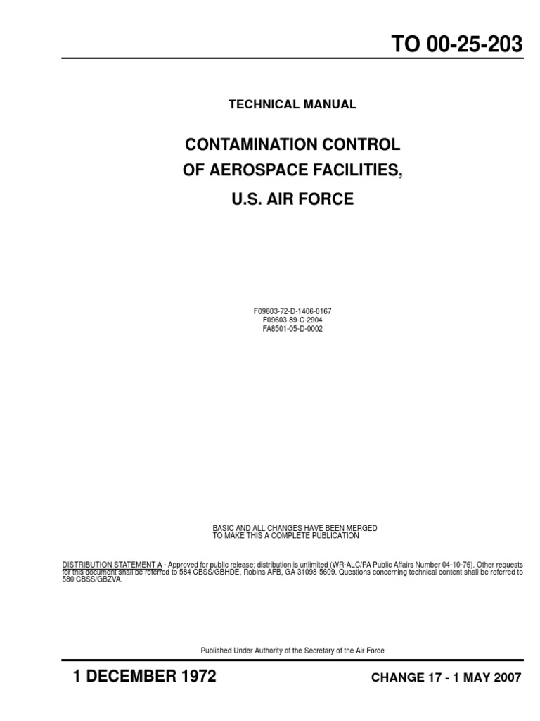 Contamination Control of Aerospace Facilities, U.S. Air Force | PDF ...