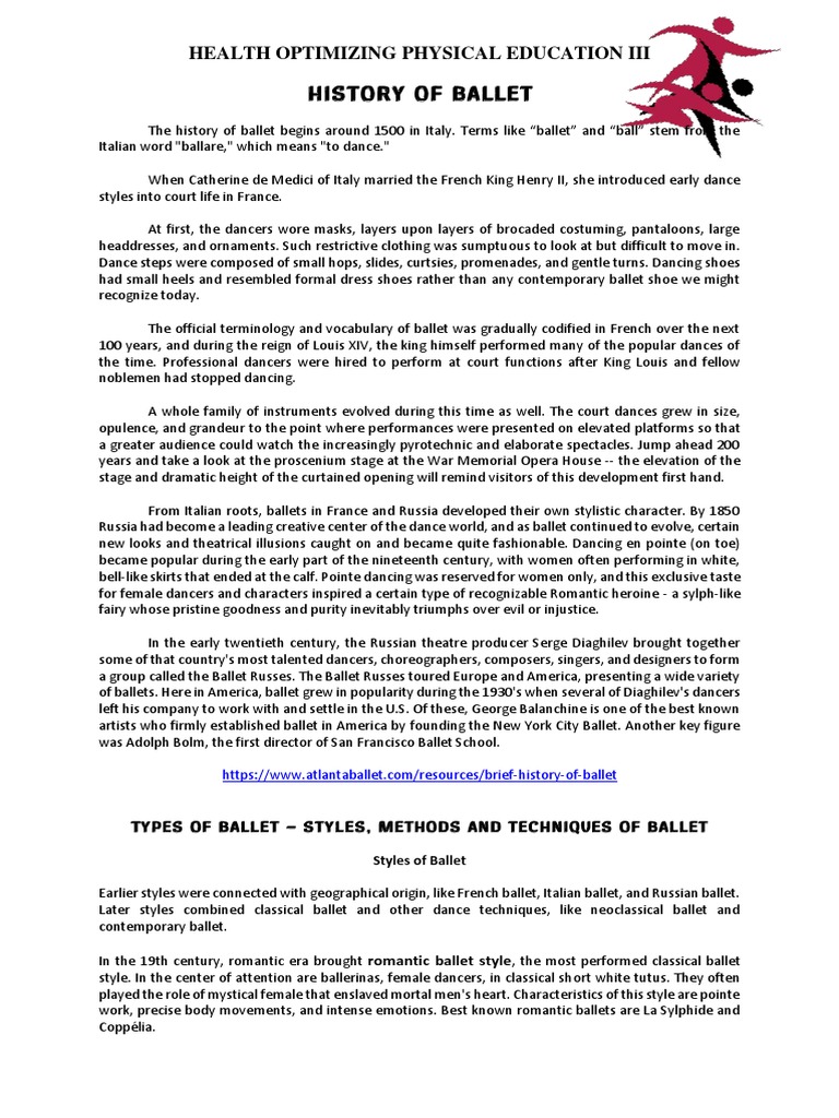 Module For Ballet Dance | PDF | Ballet | Concert Dance