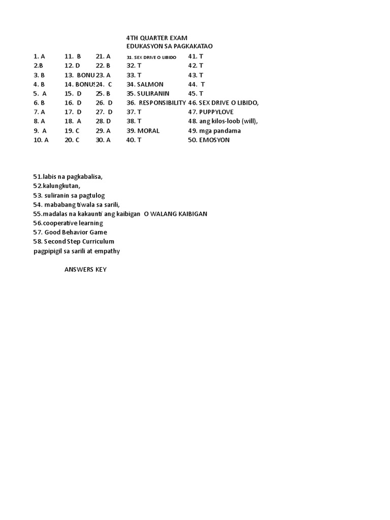 Answer Key Ept Review | PDF