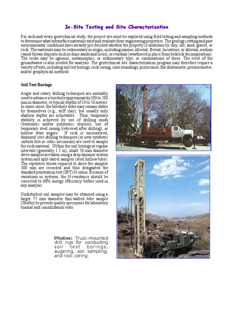 Reading Material - Geotech Site Characterization | PDF | Drilling Rig ...