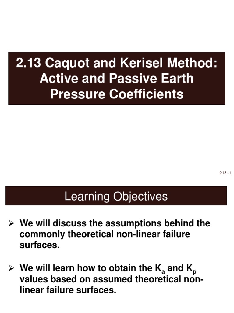 Caquot-Kerisel Earth Pressure Methods | PDF | Friction | Physics