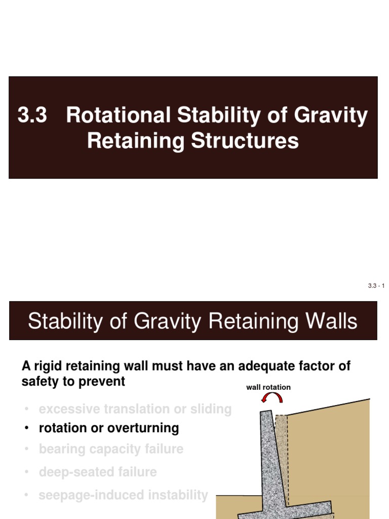 Gravity Retaining Wall Stability Guide | PDF | Economic Sectors ...