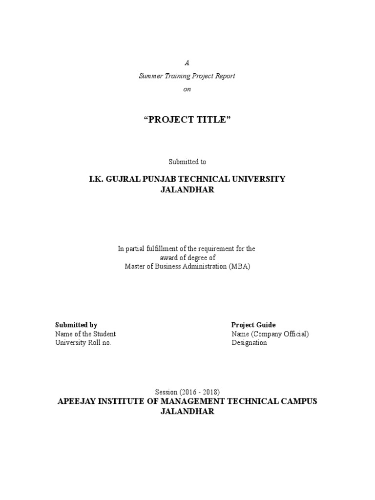 Project Report Format (Activity) | PDF | Mental Disorder | Mental Health