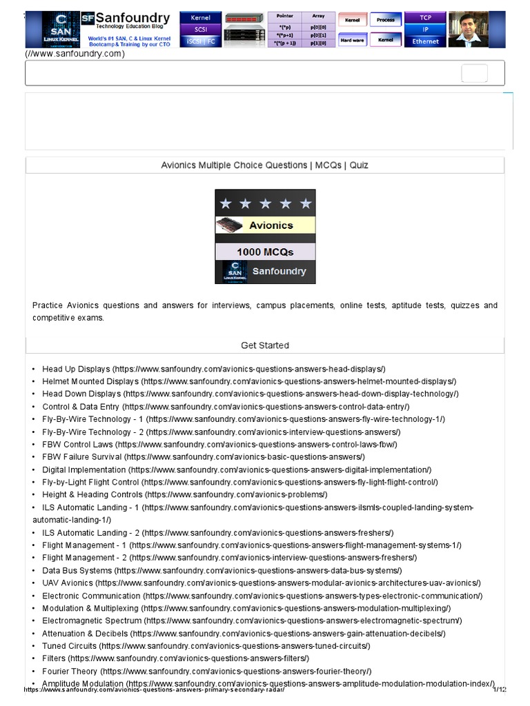 Primary & Secondary Radar - Avionics Questions and Answers - Sanfoundry ...