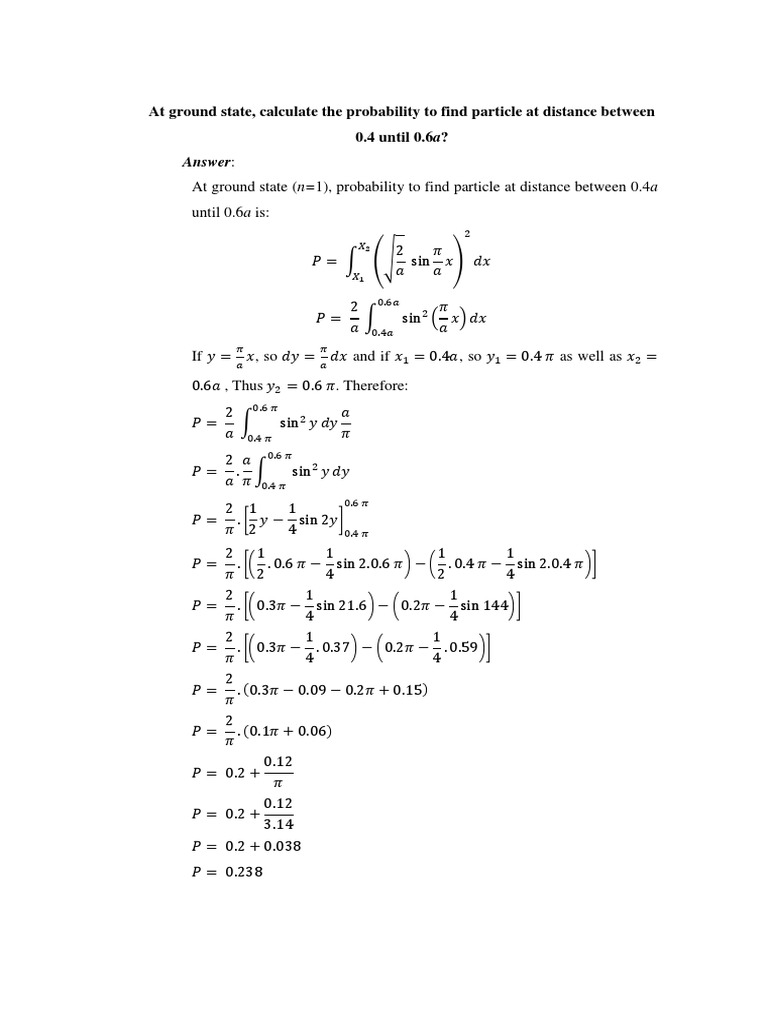 Probability Particle Ground State Box | PDF | Wave Function | Momentum