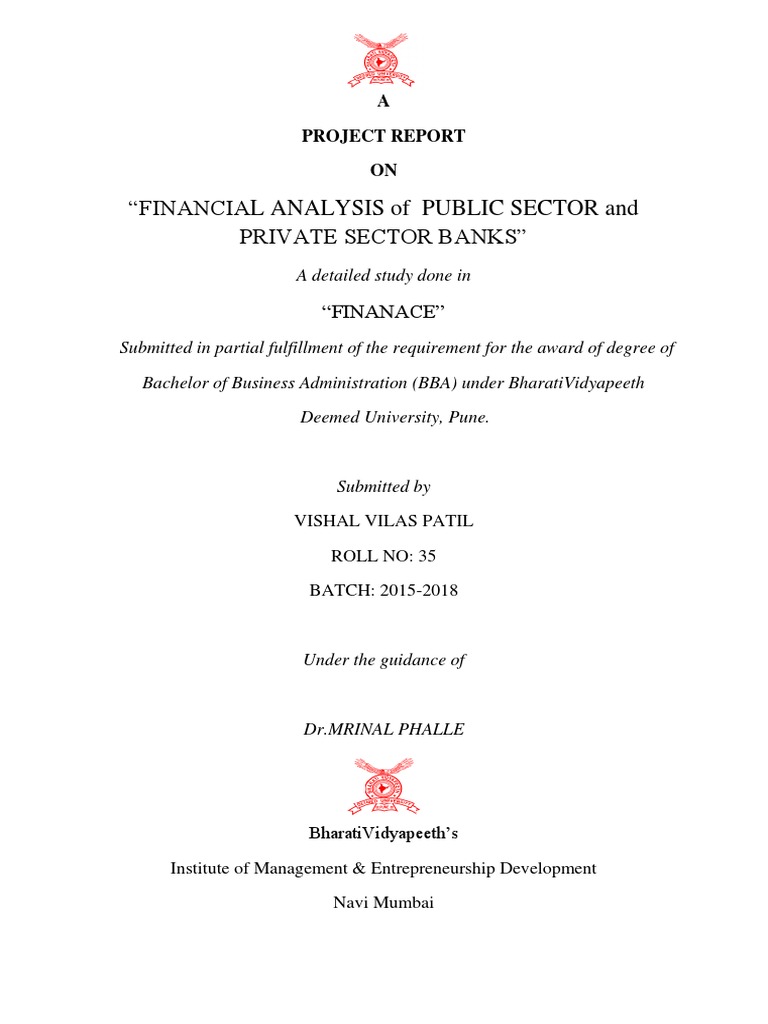 Financial Analysis of Public Sector Bank and Private Sector Bank | PDF ...