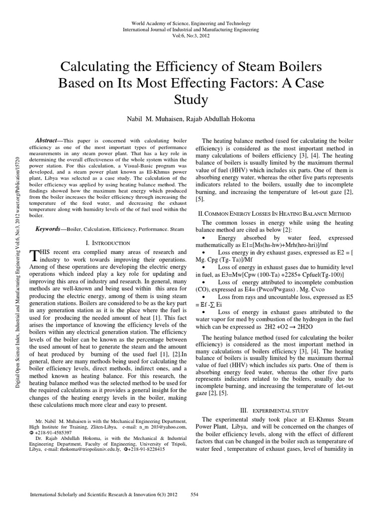 Calculating Efficiency | PDF | Boiler | Power Station