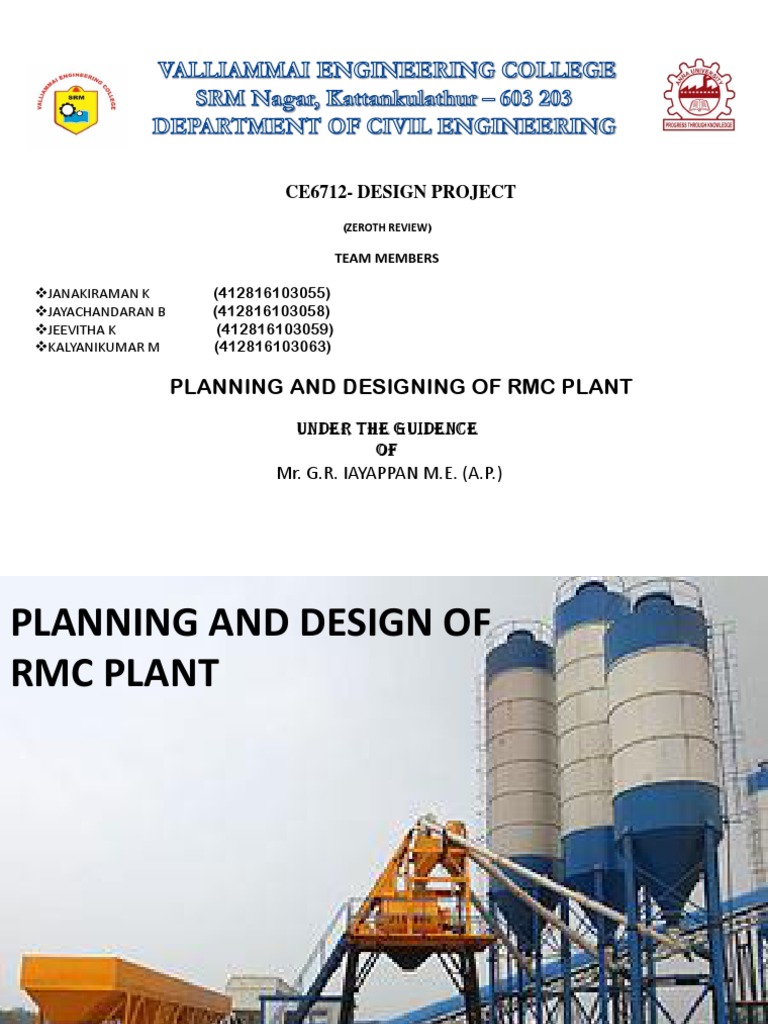 Planning and Designing of RMC Plant: Ce6712-Design Project | PDF ...