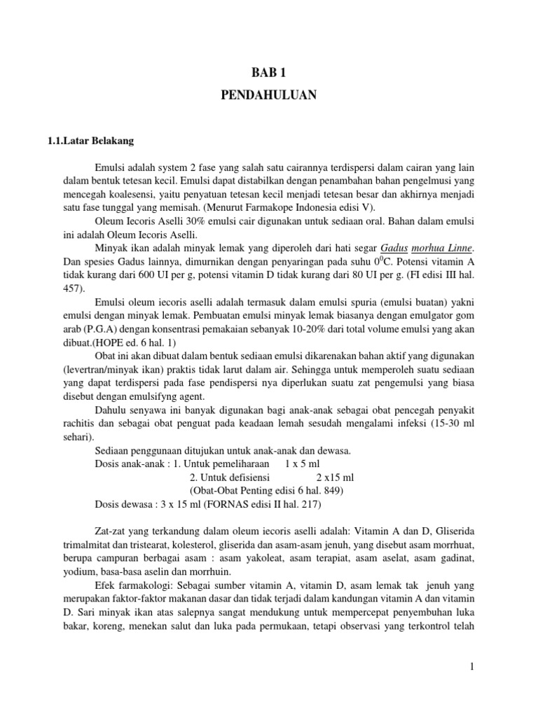 Formulasi Emulsi Minyak Ikan | PDF | Memasak, Makanan, & Anggur | Sains ...