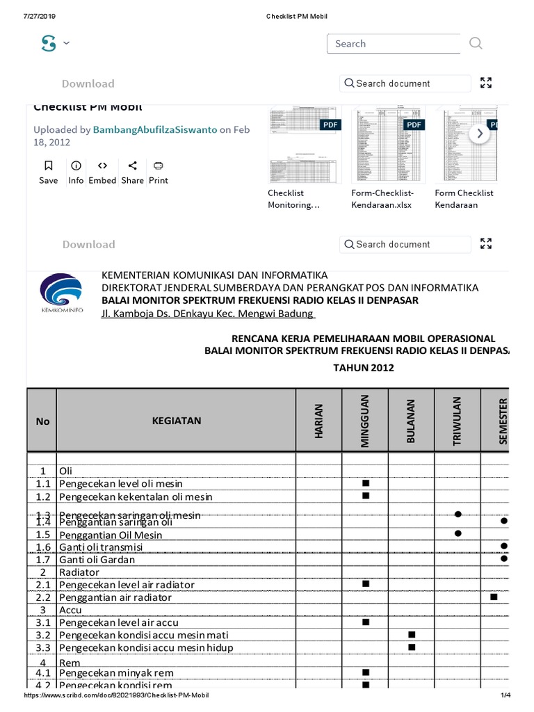 Checklist PM Mobil: Download | PDF | World Wide Web | Internet & Web