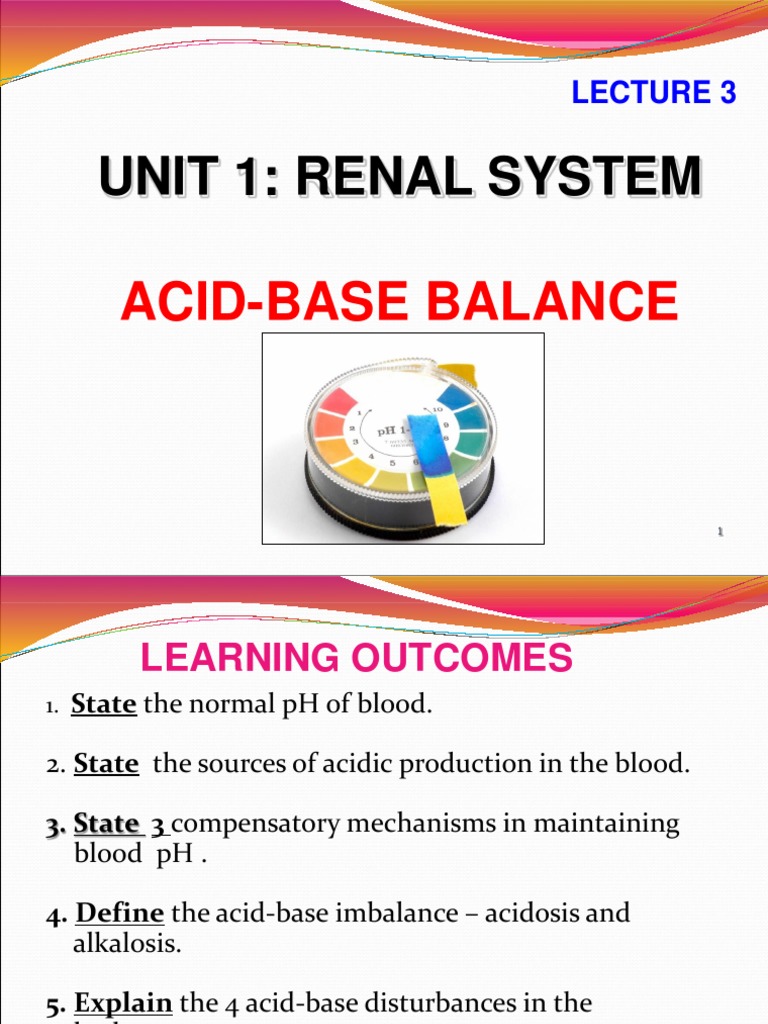 Unit 1: Renal System: Acid-Base Balance | PDF | Bicarbonate | Buffer ...