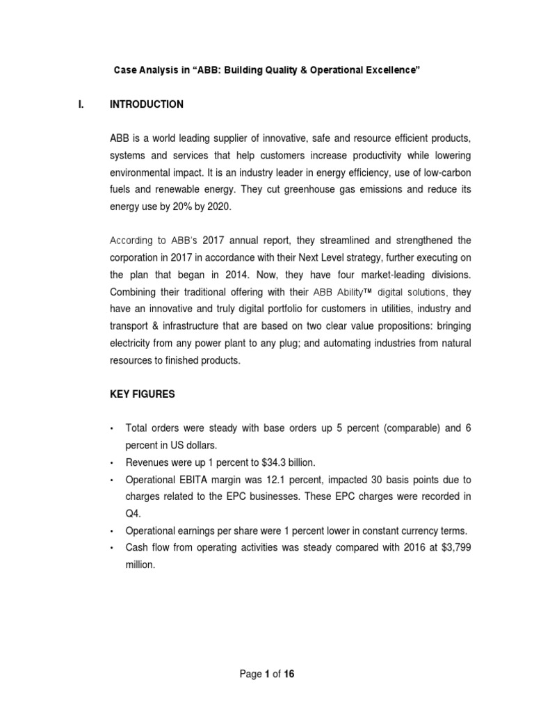 Abb Case Study | PDF | Competence (Human Resources) | Sustainability